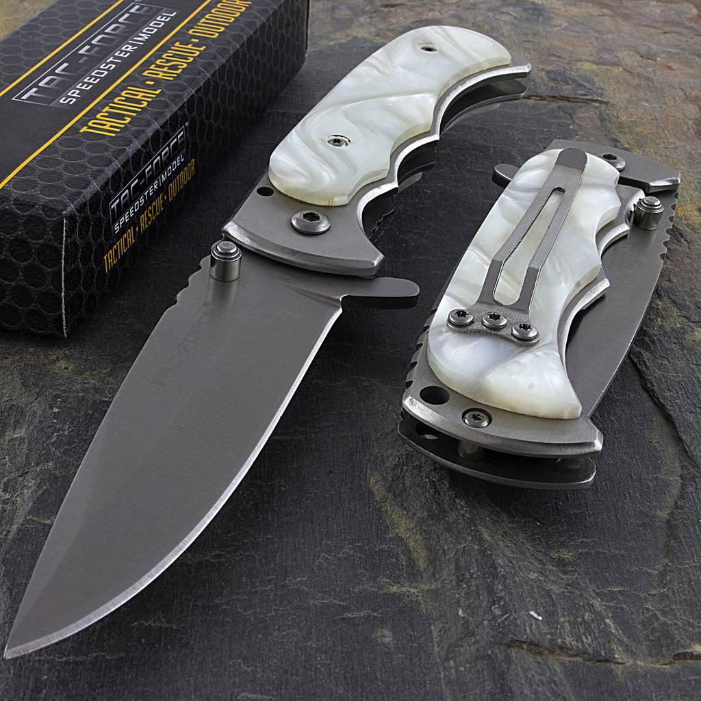 Tac Force 7" Pearl Spring Assisted Folding Knife | Property Room