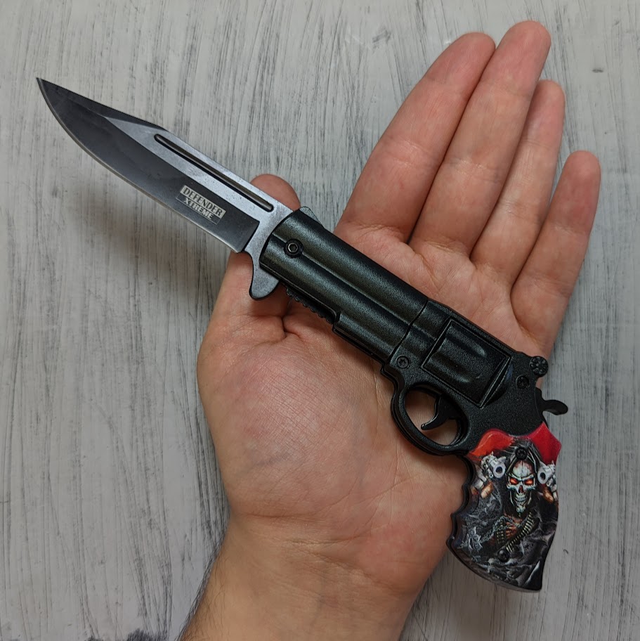 Defender-Xtreme Shooter Reaper 8.5" Gun Spring Assisted Folding Knife ...