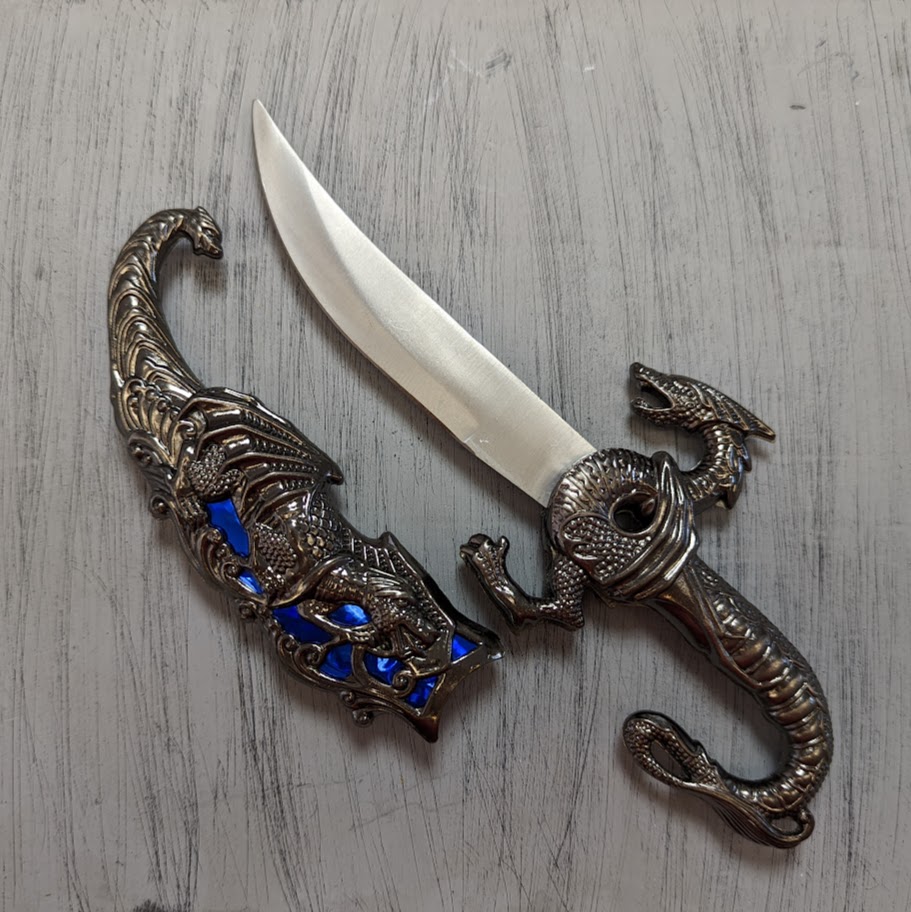 10" Blue Dragon Fantasy Dagger Knife | Property Room