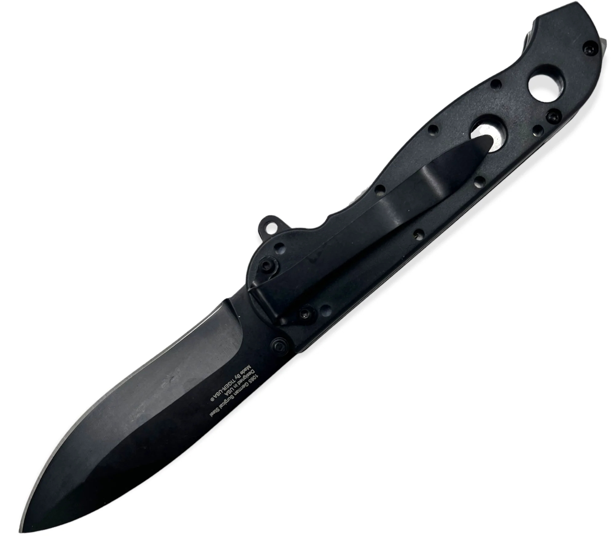 Black Folding Knife with Rasta Leaf | Property Room
