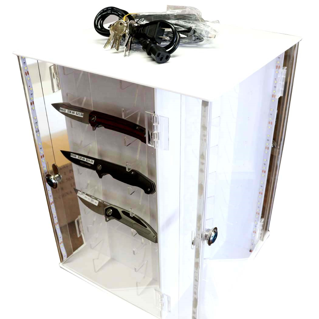 Defender 36 Pcs Pocket Knife 4 Sided Display With LED Lighting Rotating ...