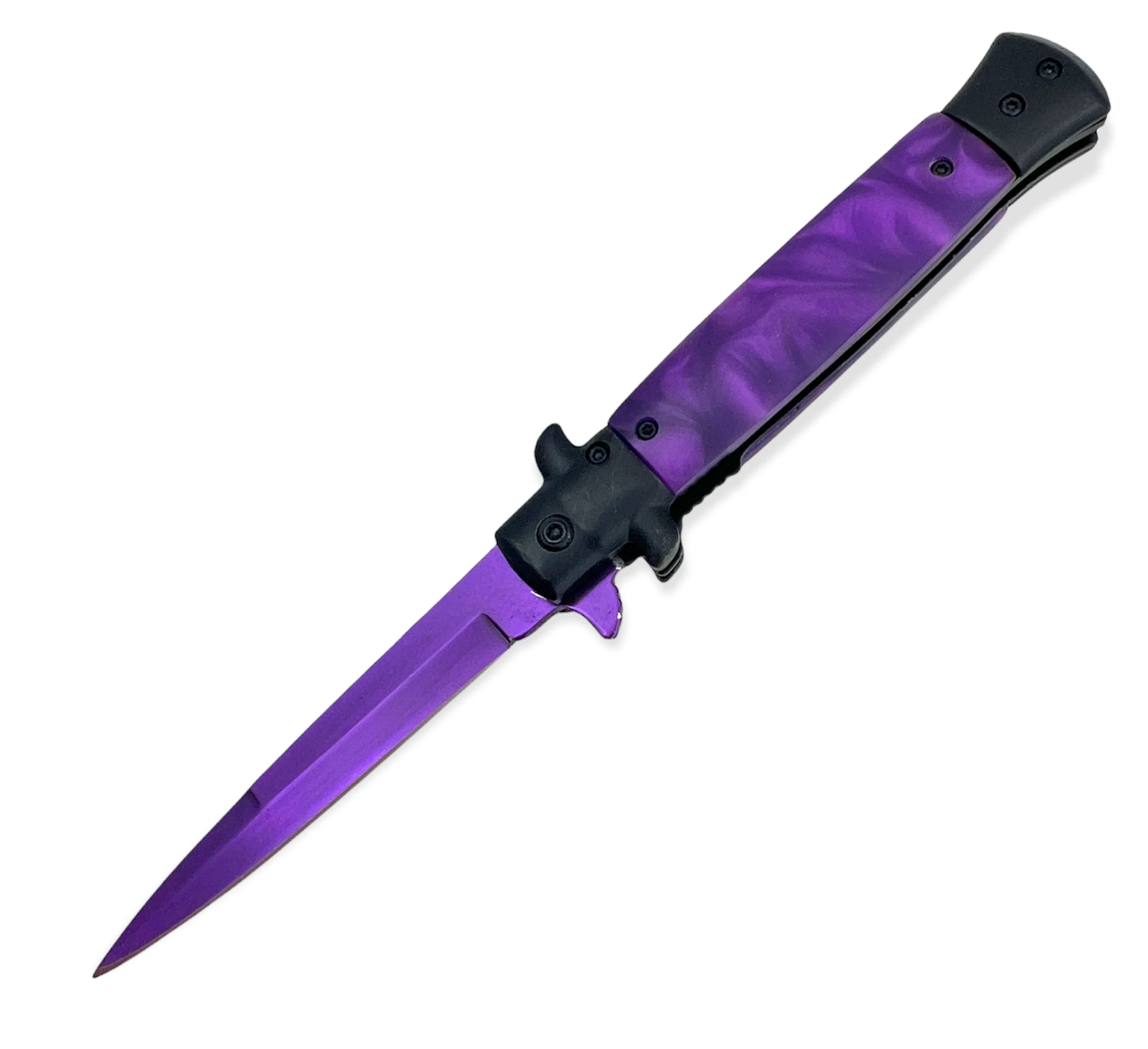 Folding Knife Black & PURPLE Pearl With PURPLE Blade | Property Room