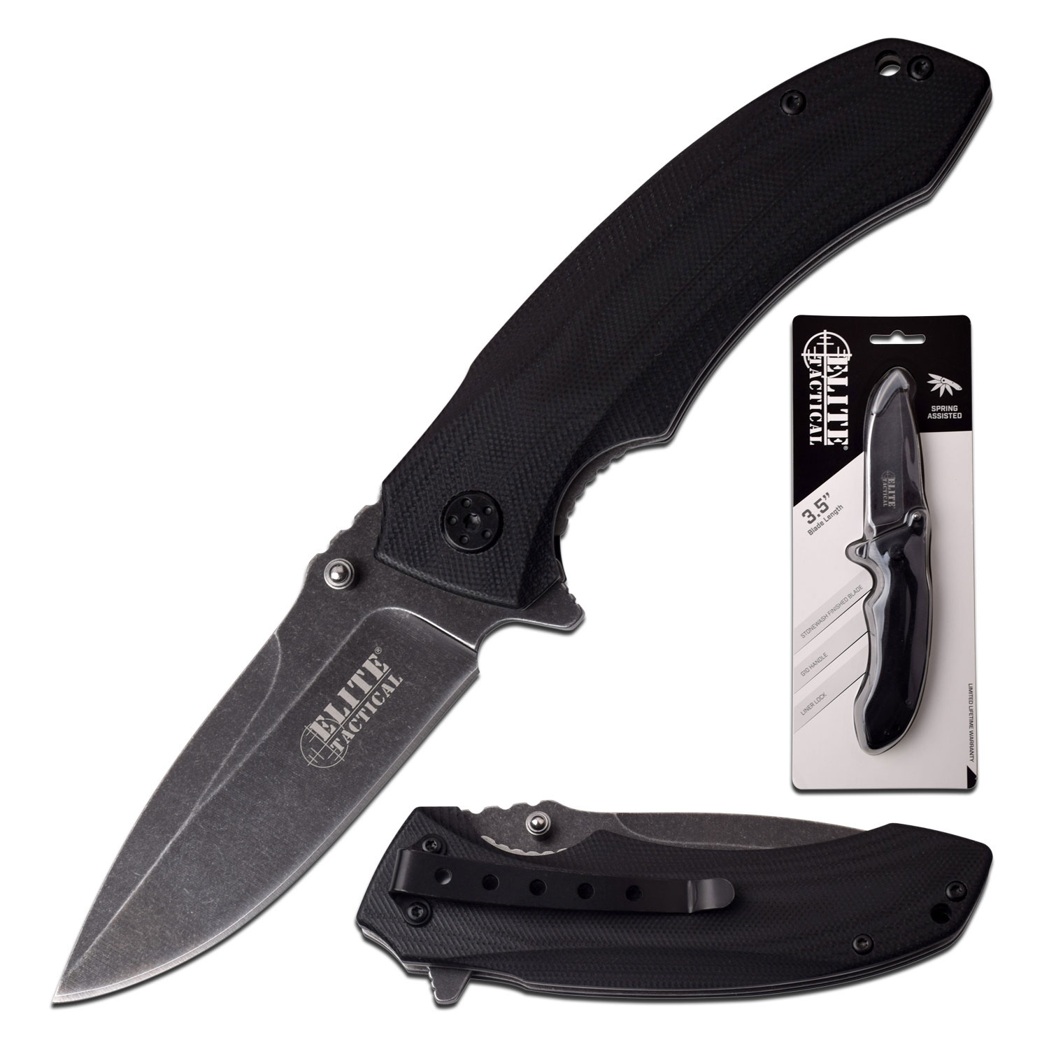 Elite Tactical - Spring Assisted Knife (Clamshell) - ET-A1010 ...