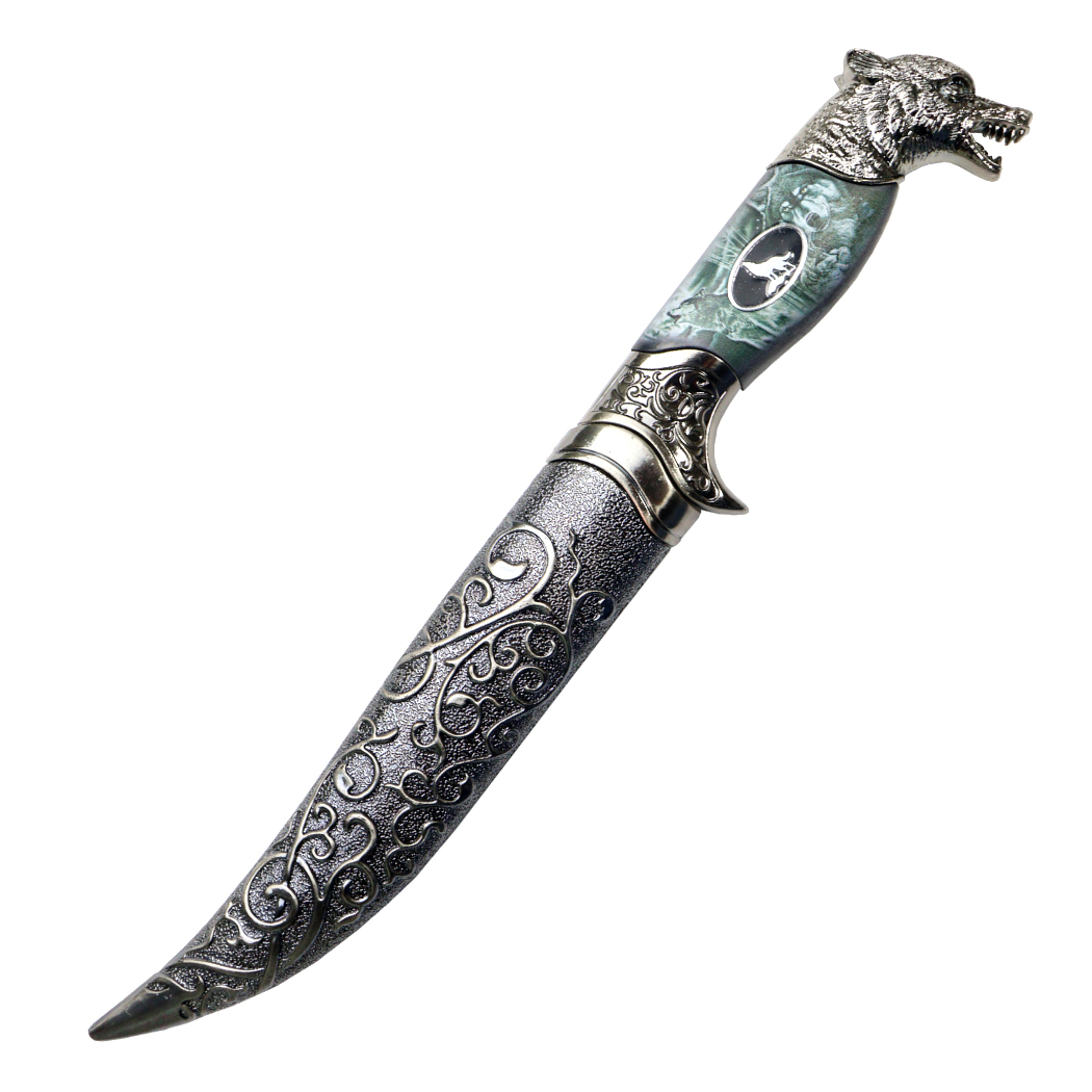 Defender-Xtreme 12" Wolf Head Stainless Steel Blade Fantasy Dagger With ...