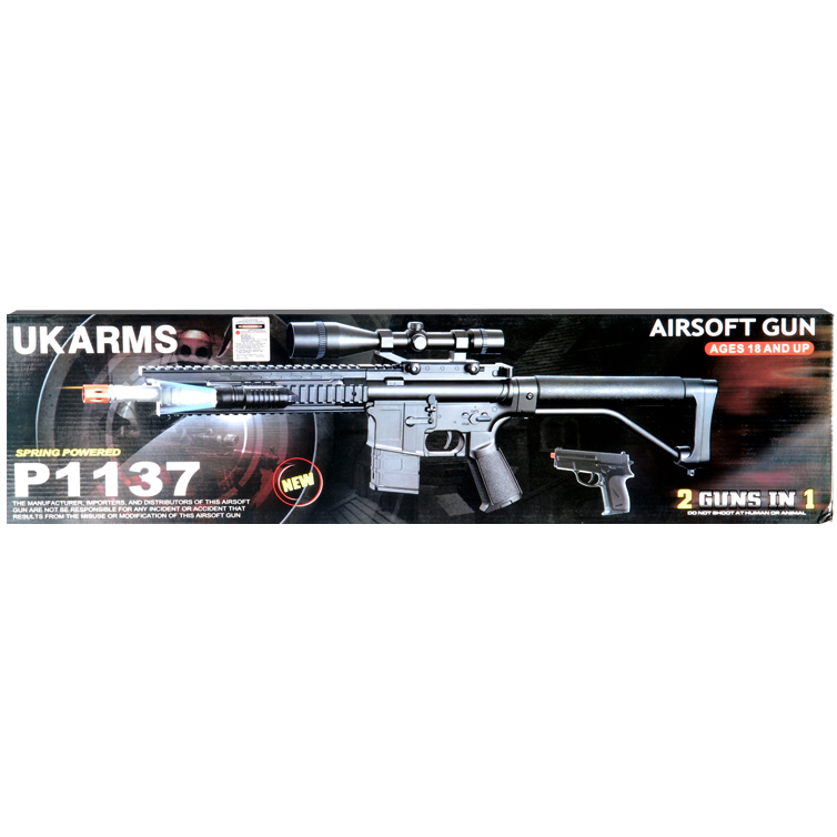 UKARMS P1137 SPECIAL OPS SPRING AIRSOFT RIFLE AND PISTOL GUN COMBO ...