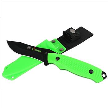 Defender-Xtreme 8" Hunting Knife with Sheath Green 8420 | Property Room