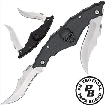 5" BLACK SKULL FOLDER DUAL BLADE FOLDING KNIFE | Property Room