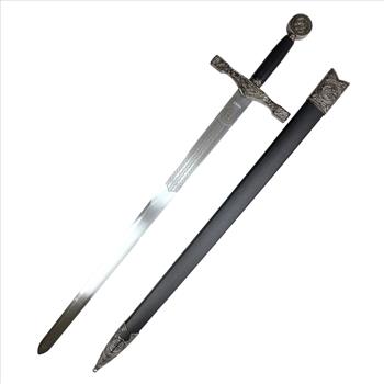 33.5" Black Plastic Handle King Arthur Excalibur Stainless Steel Blade ...