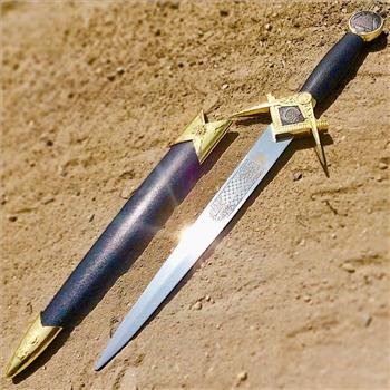 Defender Pyramid Eye 14.5" Classic Style Dagger Gold Trim Stainless ...