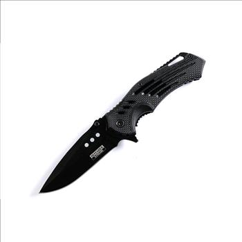 Defender Xtreme Black 8.75" Spring Assisted Tactical Folding Knife ...