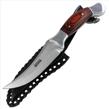 Defender-Xtreme 9" Full-Tang Hunting Knife with Real Wood Handle and ...