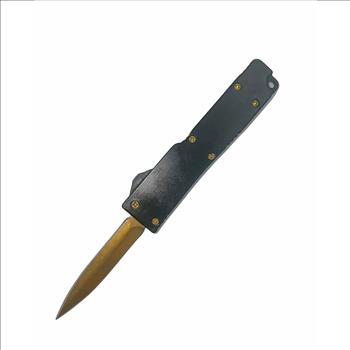 5 Inch OTF Automatic Knife Firecracker A1 - Black gold blade | Property ...