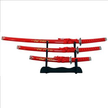 3 Pc Japanese Samurai Katana Sword Set Ninja | Property Room