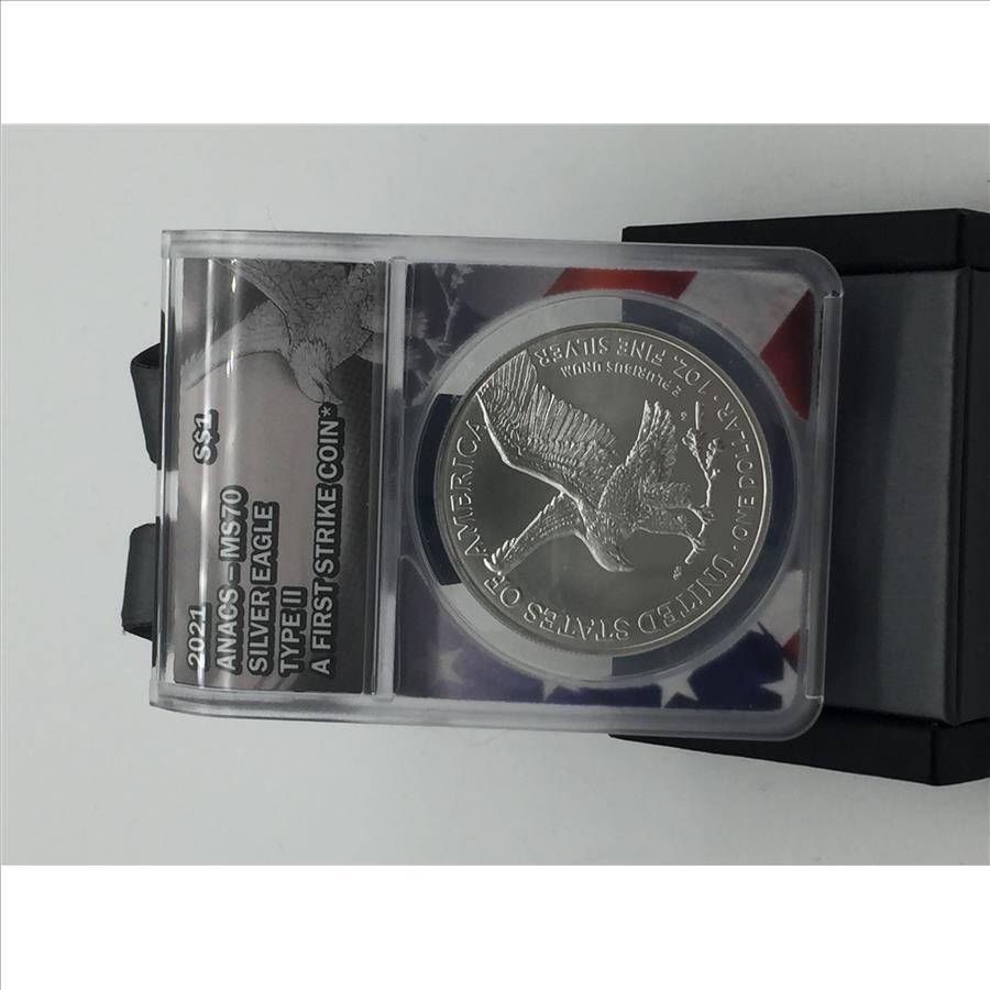 2021 Silver Eagle Type II A First Strike Coin ANACS MS70 1 oz Fine Silver | Property Room