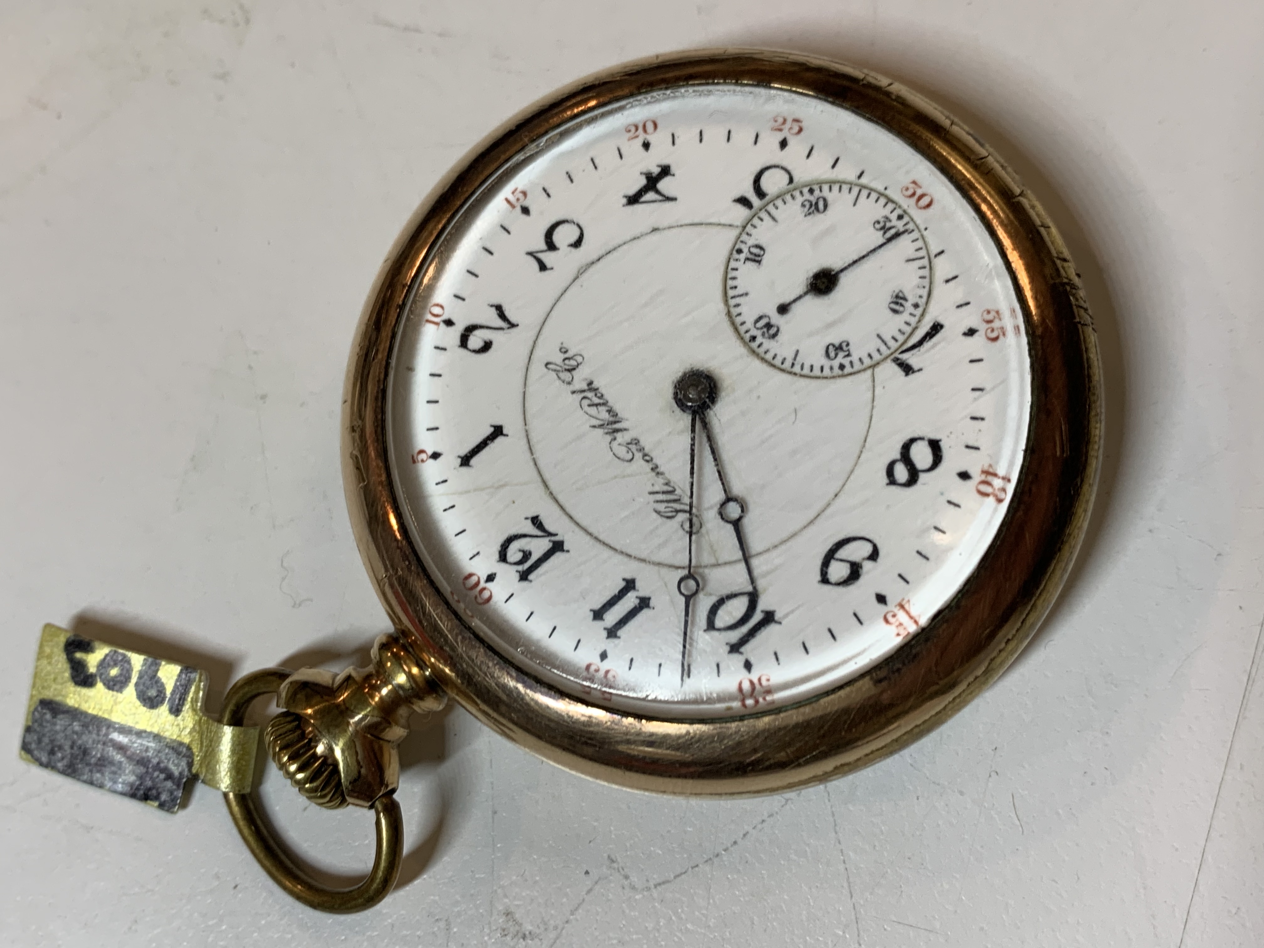 ILLONOIS MENS GOLD FILLED POCKET WATCH RUNNING 15J | Property Room
