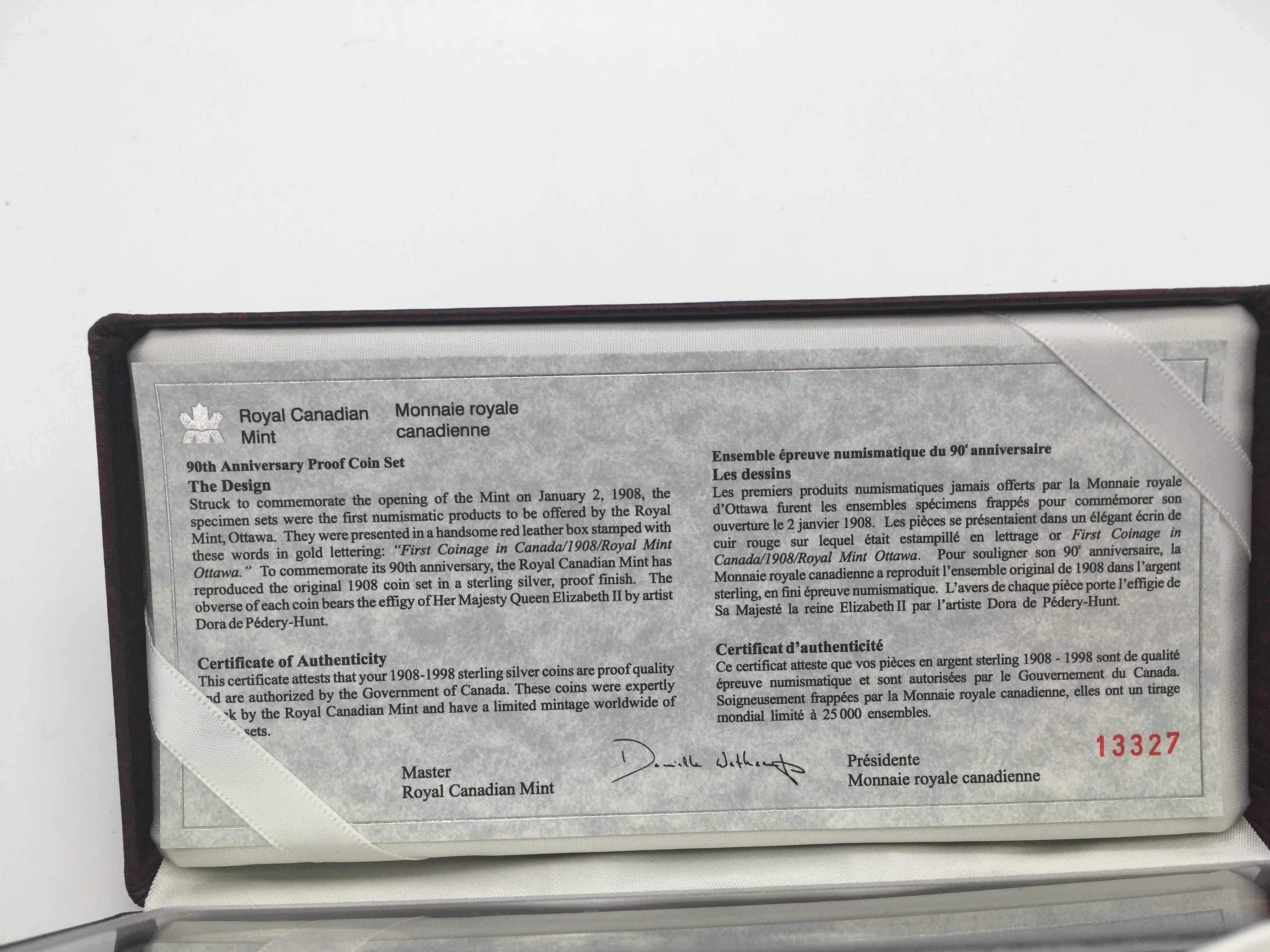 Royal Canadian Mint 90th Anniversary Proof Coin Set 1908-1998 ...