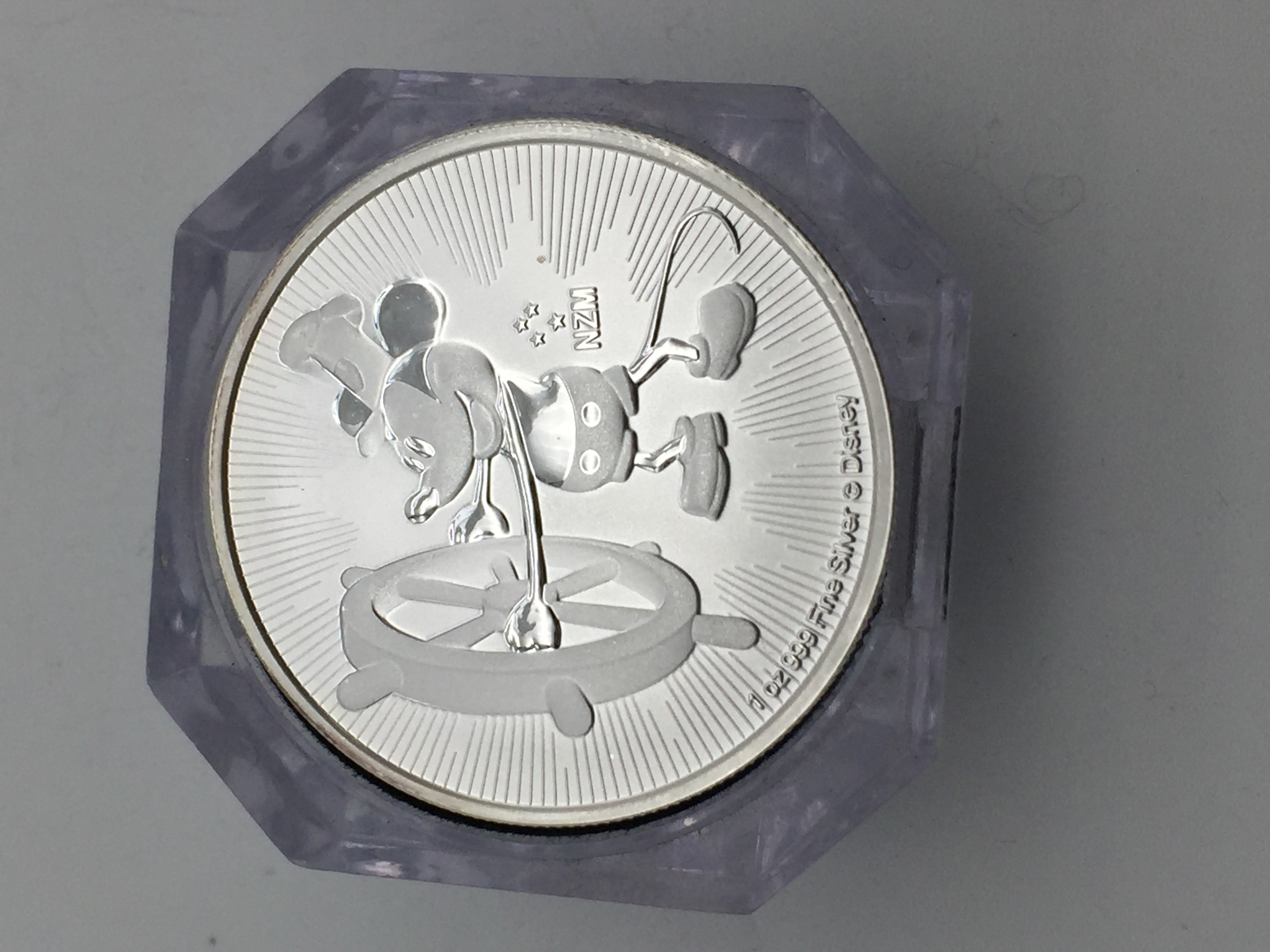 2017 NIUE Disney Steamboat Willie (Mickey Mouse) 1 oz Pure Silver Coin ...