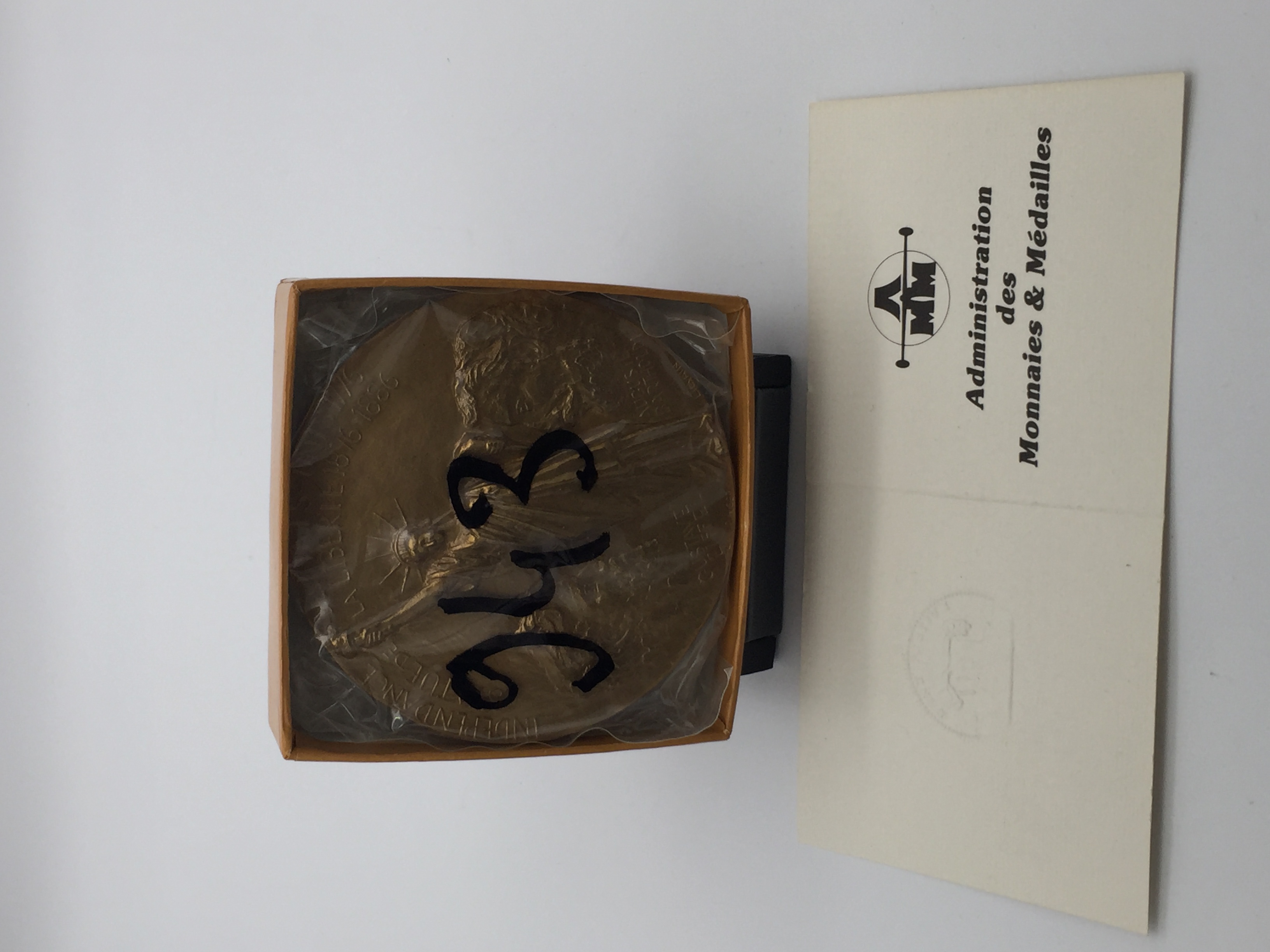 1986 Eiffel Bartholdi Statue of Liberty Bronze Medal Coin Token ...