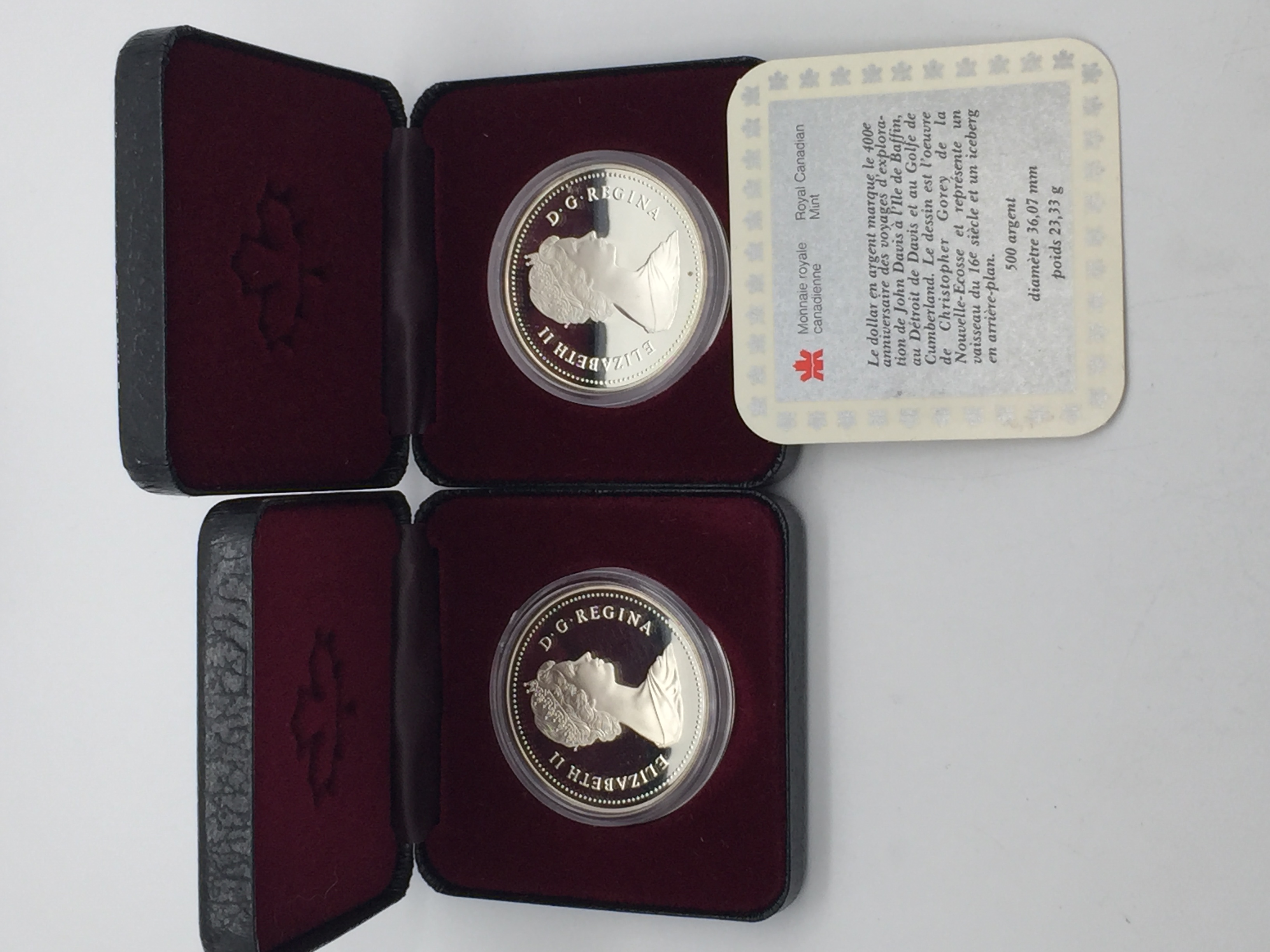 (2) Royal Canadian Mint Silver Dollars 500 Silver (1987 & 1988 ...