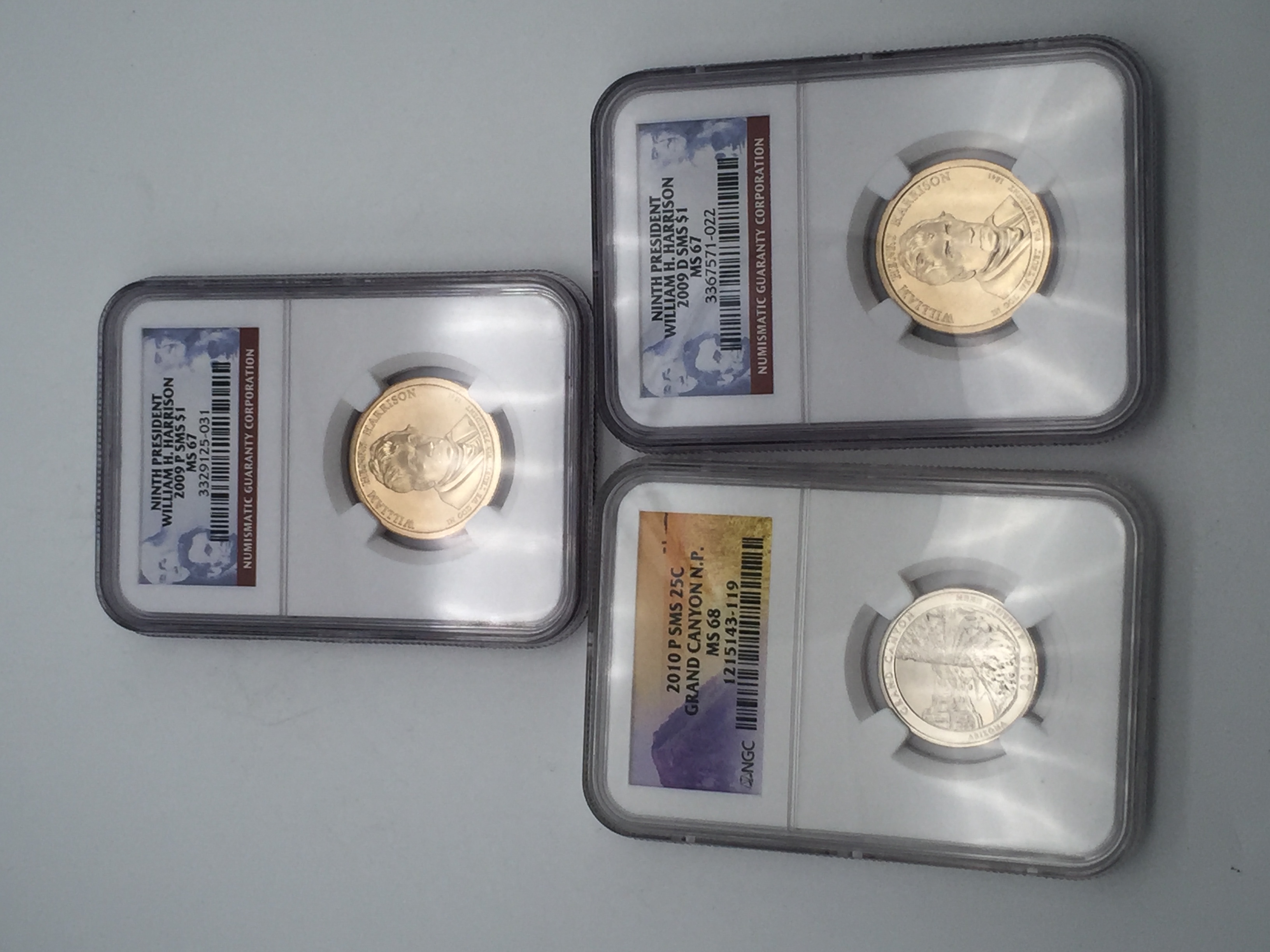 Lot of (3) Coins. (1) 2010 P SMS 25C Grand Canyon N.P. NGC MS68 (2 ...