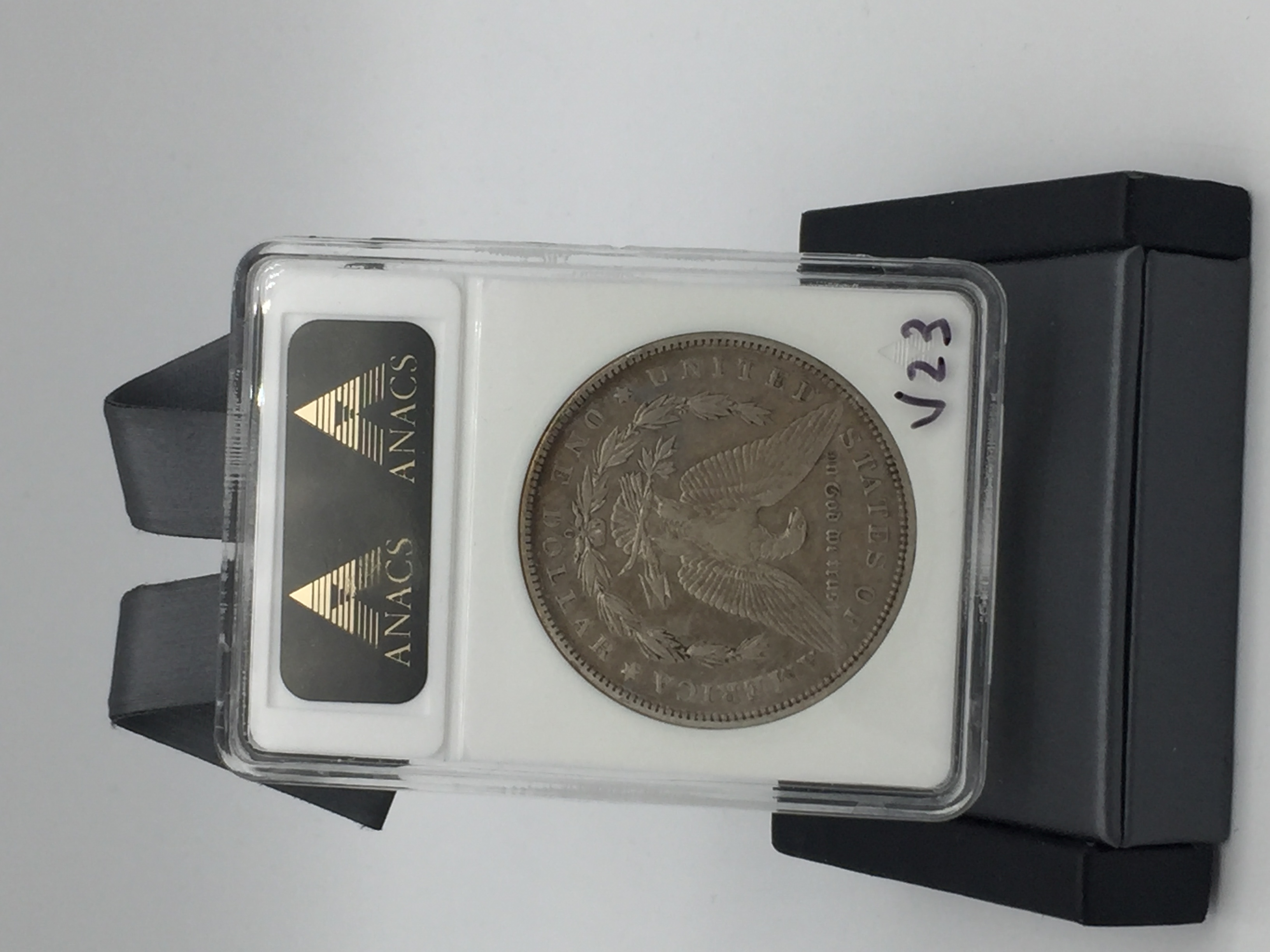 1900 –0 Morgan dollar 90% silver ANACS certified EF details misaligned ...