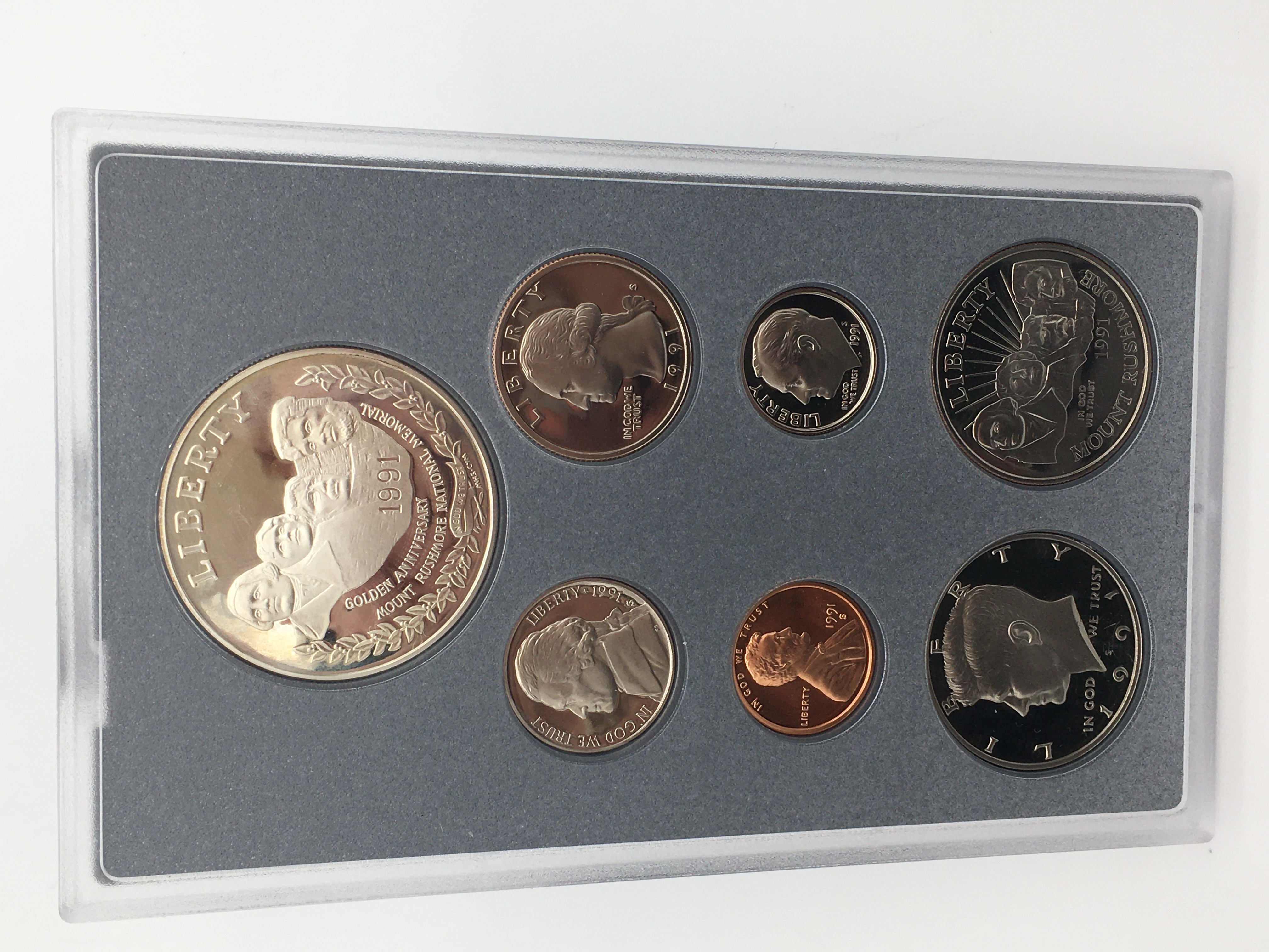 1991 United States Prestige Set with 90% Silver Mount Rushmore Golden ...