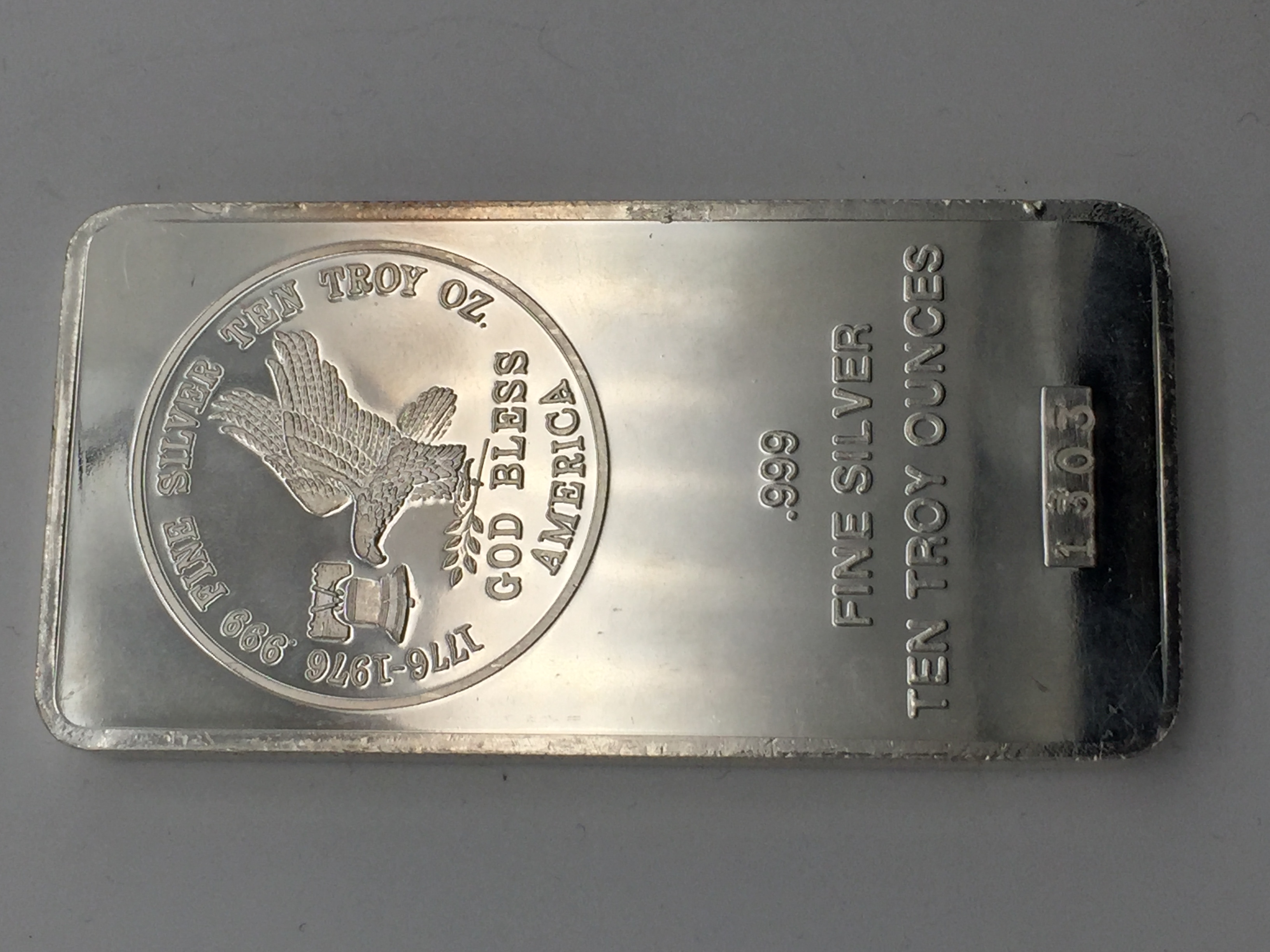 Vintage .999 Fine Silver 10 Troy Ounce Bar | Property Room