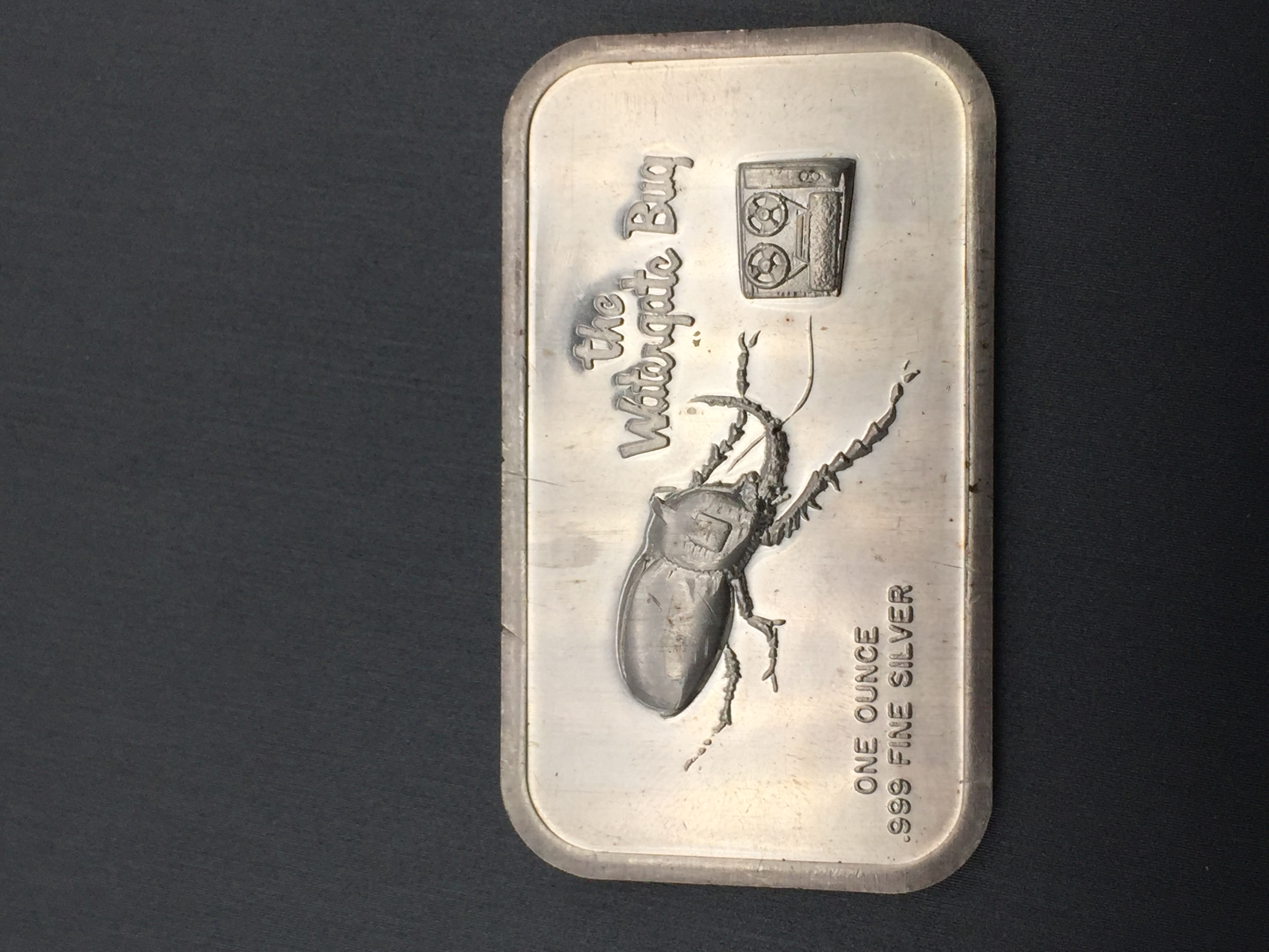 Vintage 1 Ounce 999 Pure Fine Silver The Watergate Bug Bar | Property Room