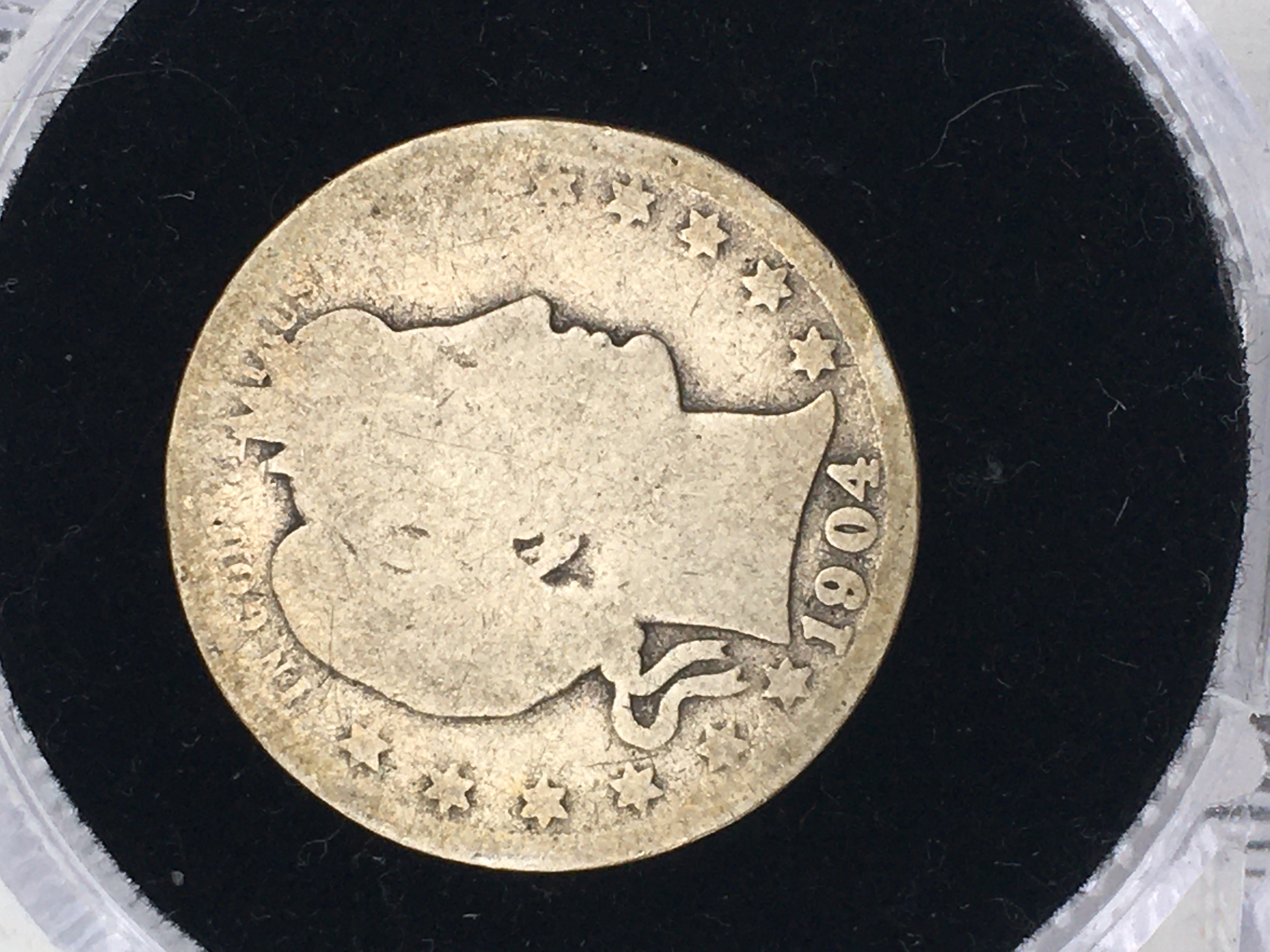 1904 Barber Quarter Key Date Good Condition | Property Room