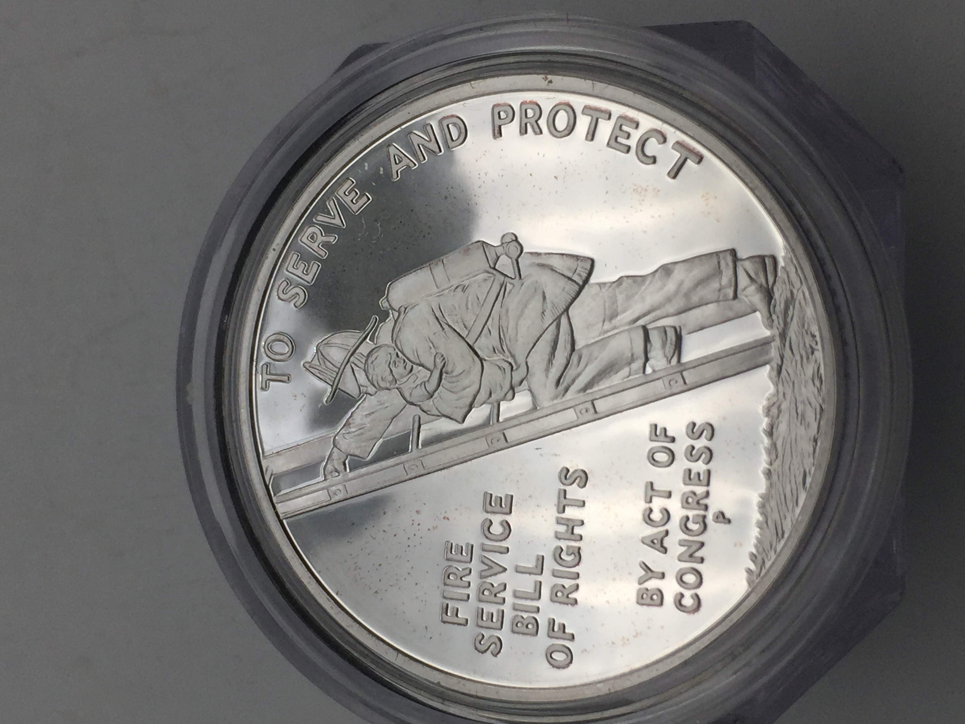 Benjamin Franklin Firefighters Silver Medal Proof 90% Silver | Property ...