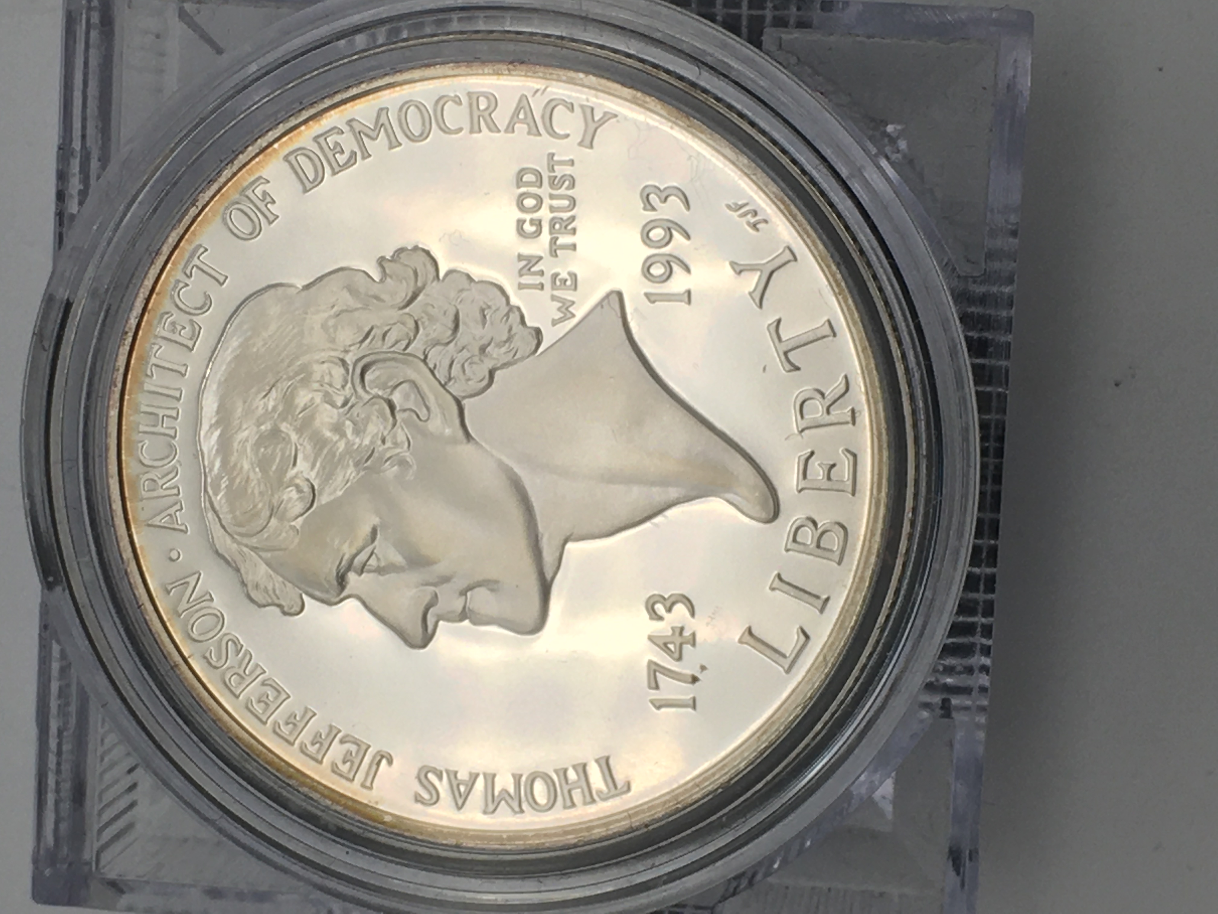 1993-S Jefferson 250th Anniversary Commemorative Silver Dollar ...