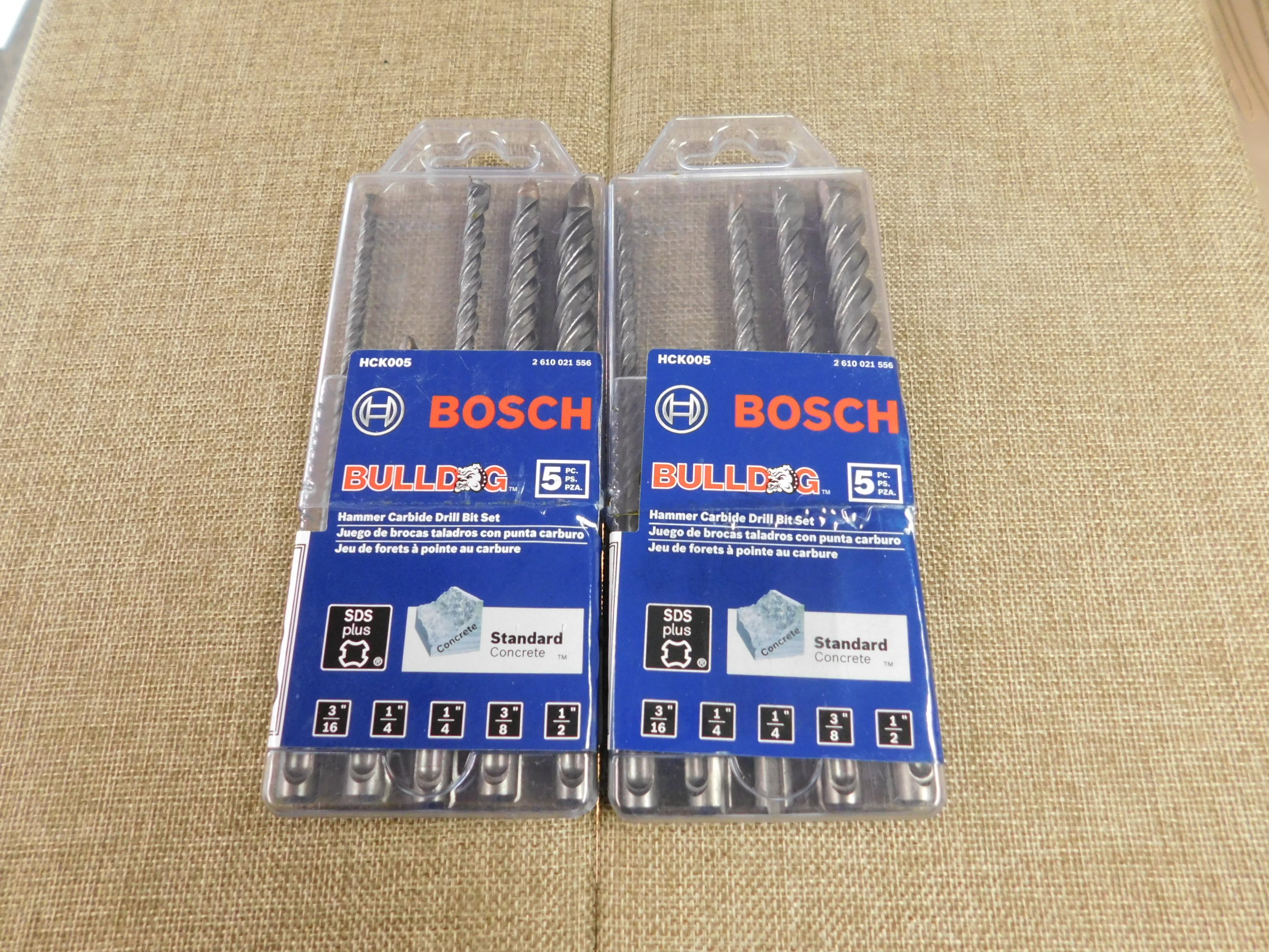 2 Bosch Bulldog HCK005 Hammer Carbide Drill Bit Sets Brand New ...