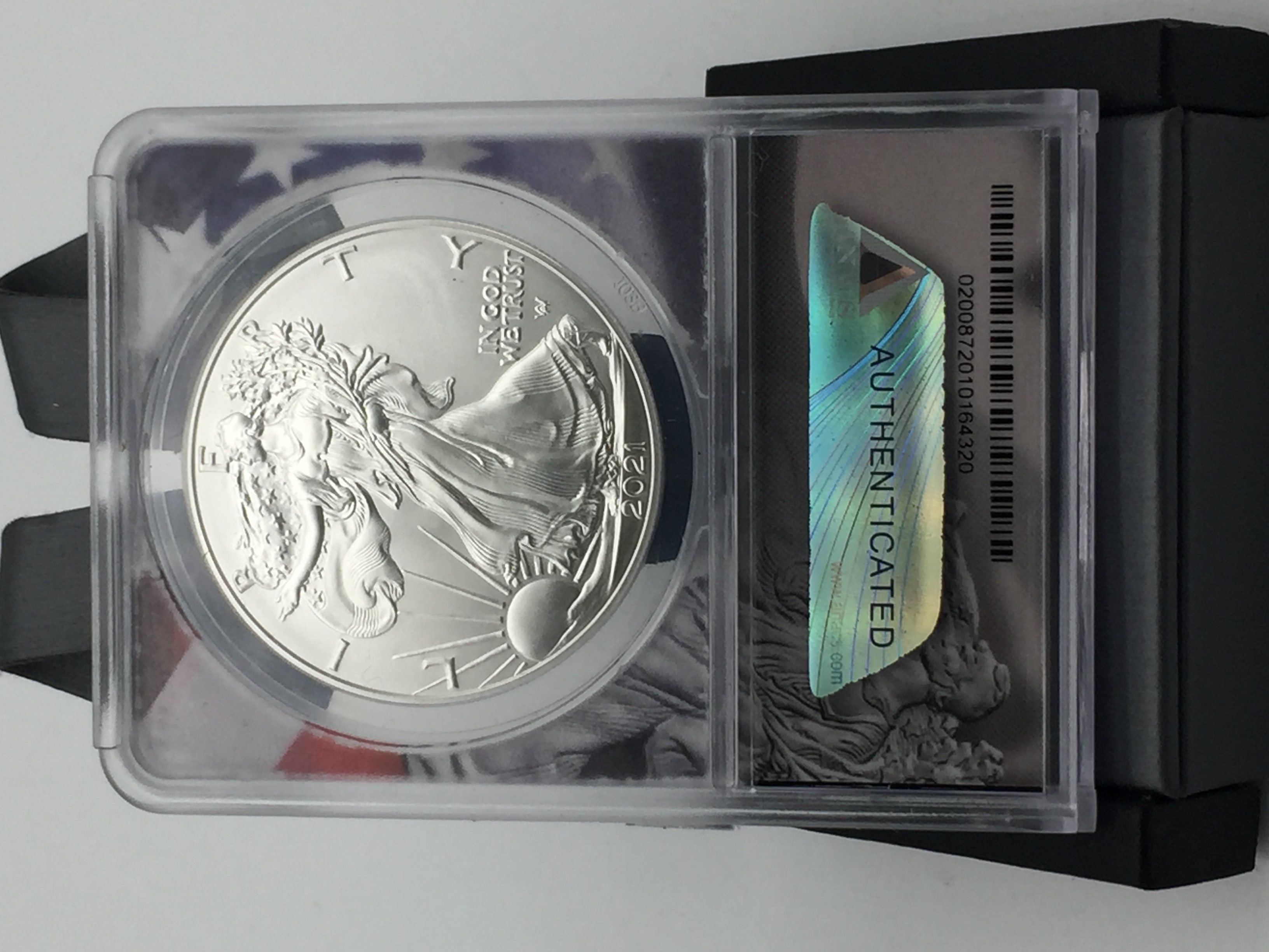 2021 Silver Eagle Type II A First Strike Coin ANACS MS70 1 oz Fine Silver | Property Room
