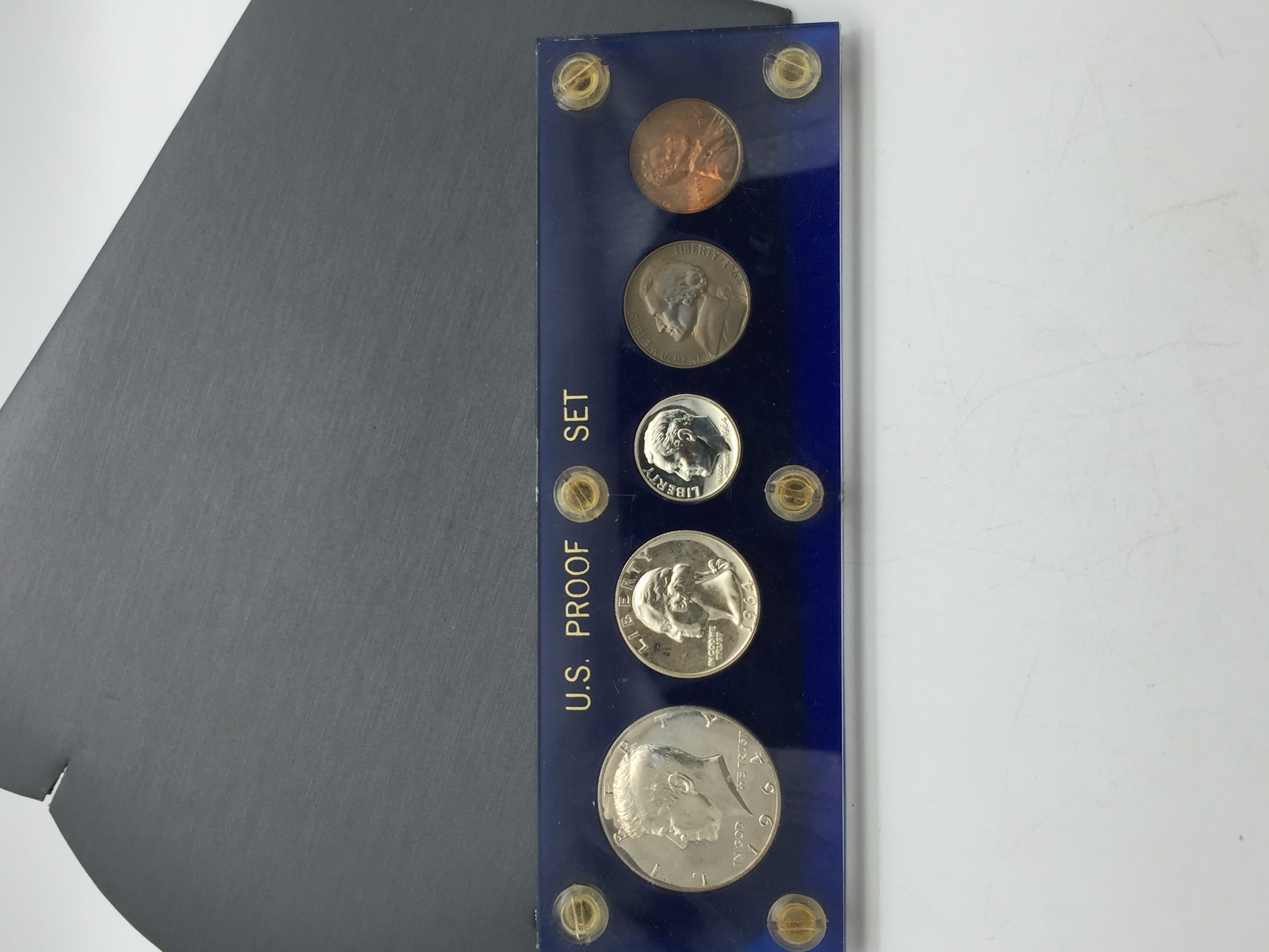 1964 U.S. Proof Set w/ 90% Silver -Kennedy Half Dollar -Washington ...