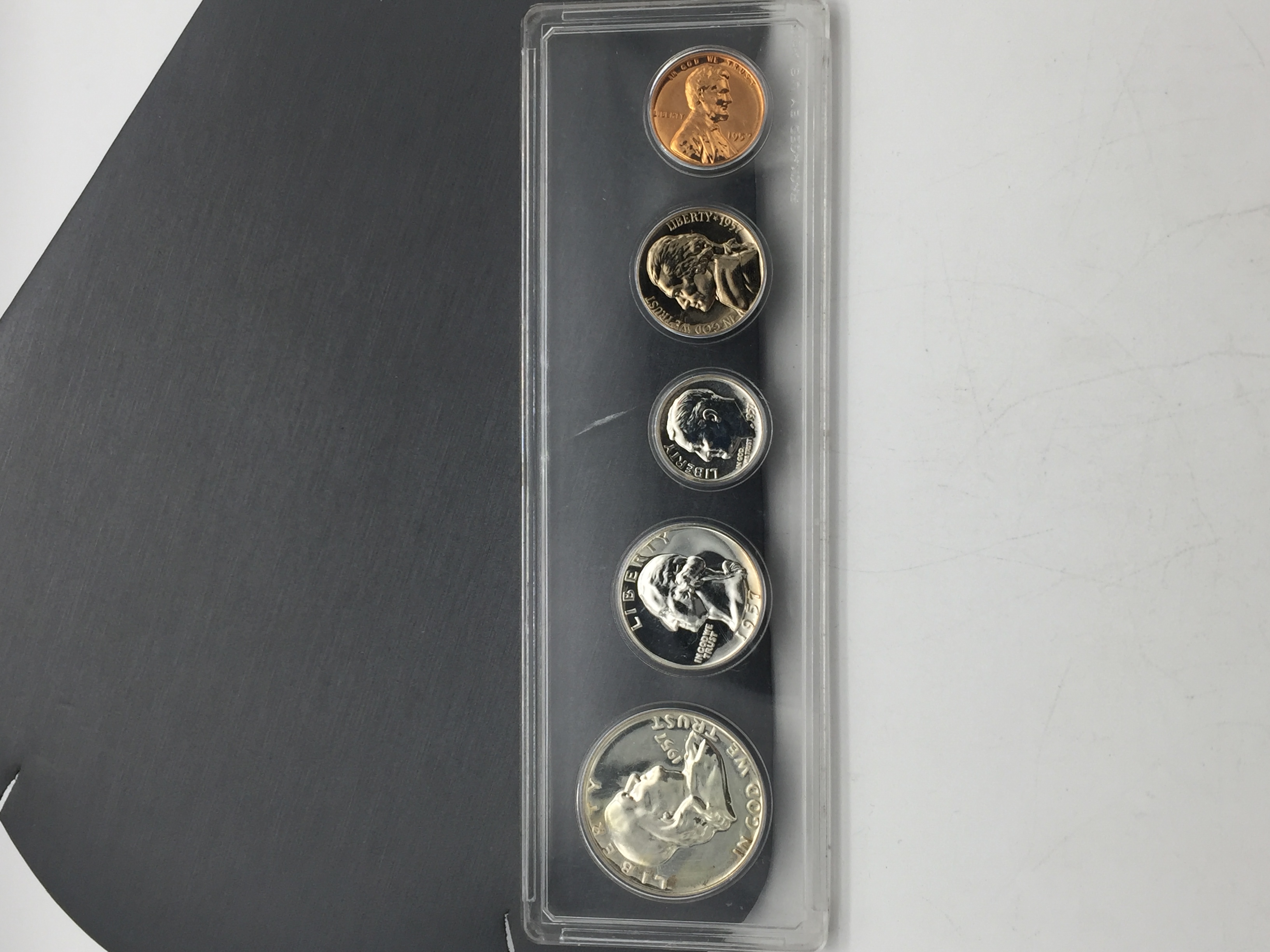 1957 U.S. Proof Set w/ 90% Silver -Franklin Half Dollar -Washington ...