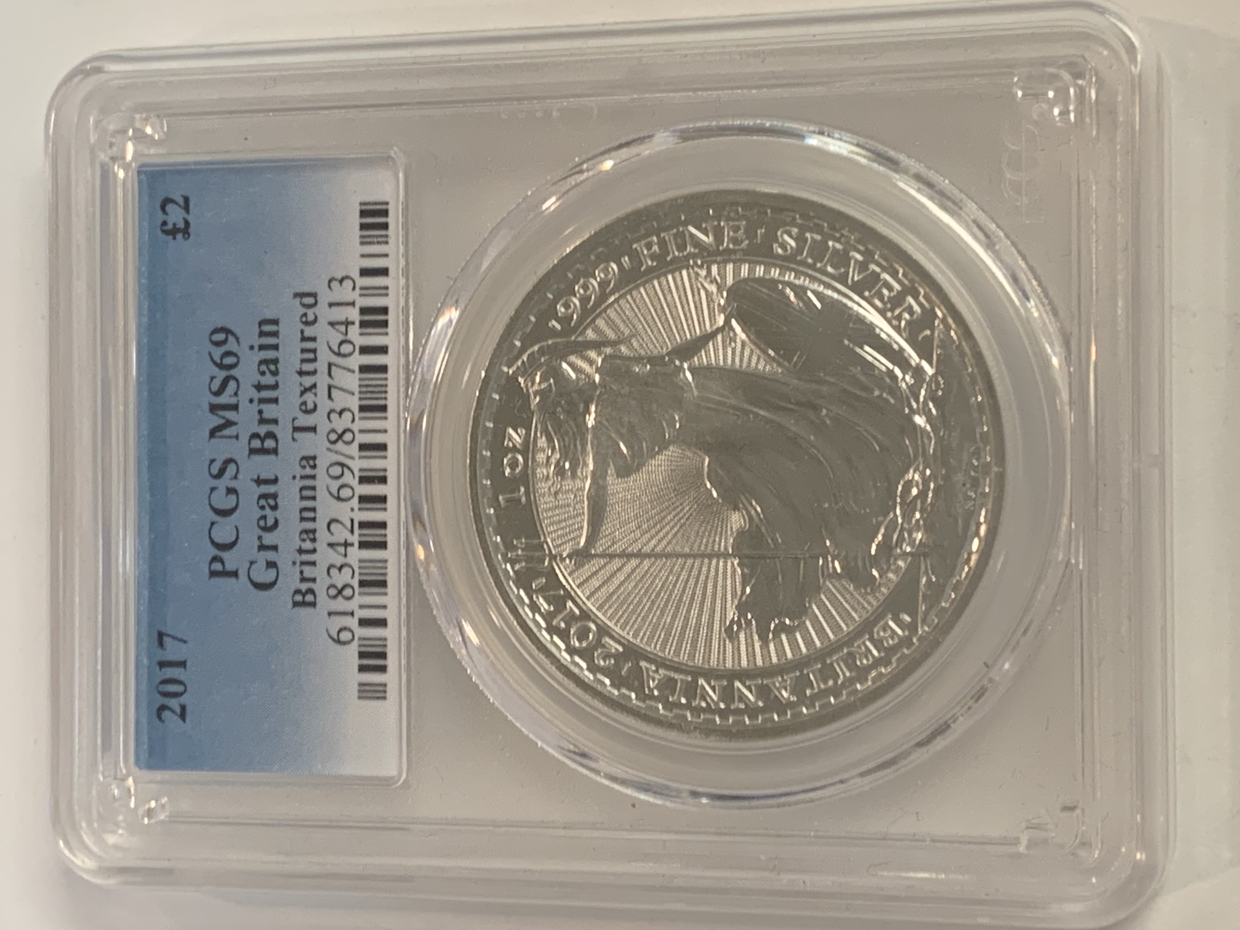 2017 BRITANNICA 1OZ .999 SILVER GRADED MS69 | Property Room