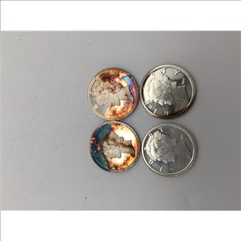 (4) 1/10 Troy Ounce .999 Fine Silver Rounds. Mercury Dime Style. Deep ...