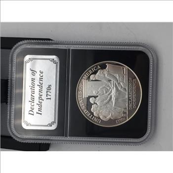 1 Troy Ounce .999 Fine Silver Round American History Declaration of ...