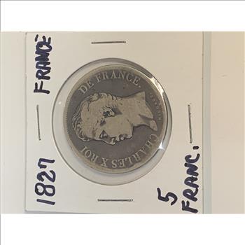 1827 FRENCH 5 FRANCS SILVER .900 | Property Room