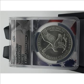 2021 Silver Eagle Type 2 ANACS-MS70 A First Strike Coin 1 oz Fine Silver | Property Room
