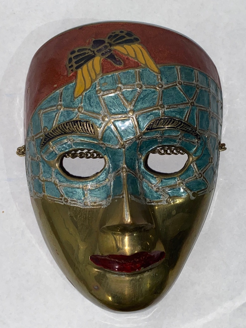 Vintage Brass Masquerade Head Wall Masks | Property Room