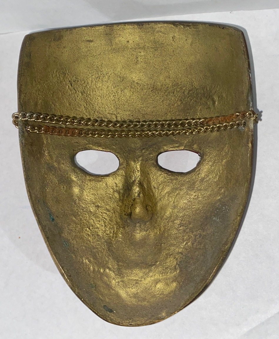Vintage Brass Masquerade Head Wall Masks | Property Room
