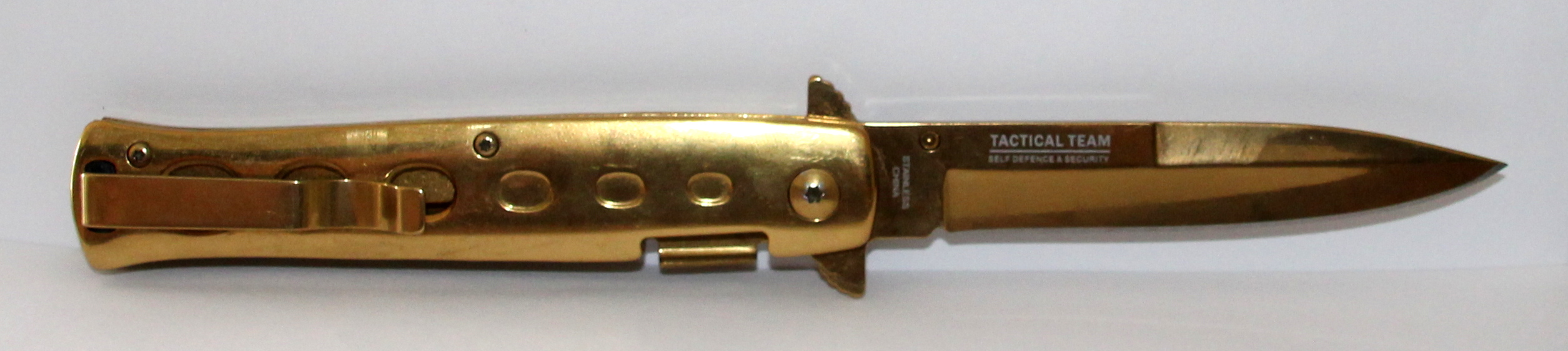 8.5" Tactical Gold Folding Pocket Knife Outdoor | Property Room