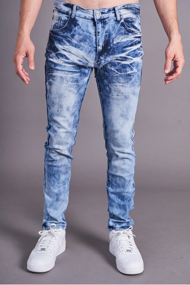 Encrypted Distressed Acid Wash Denim Jeans Size 32 x 32 | Property Room