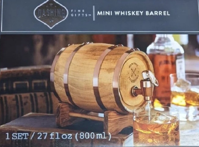 Mini Whiskey Barrel Keg Whisky Cask 27 fl oz Alcohol Dispenser Dashing ...