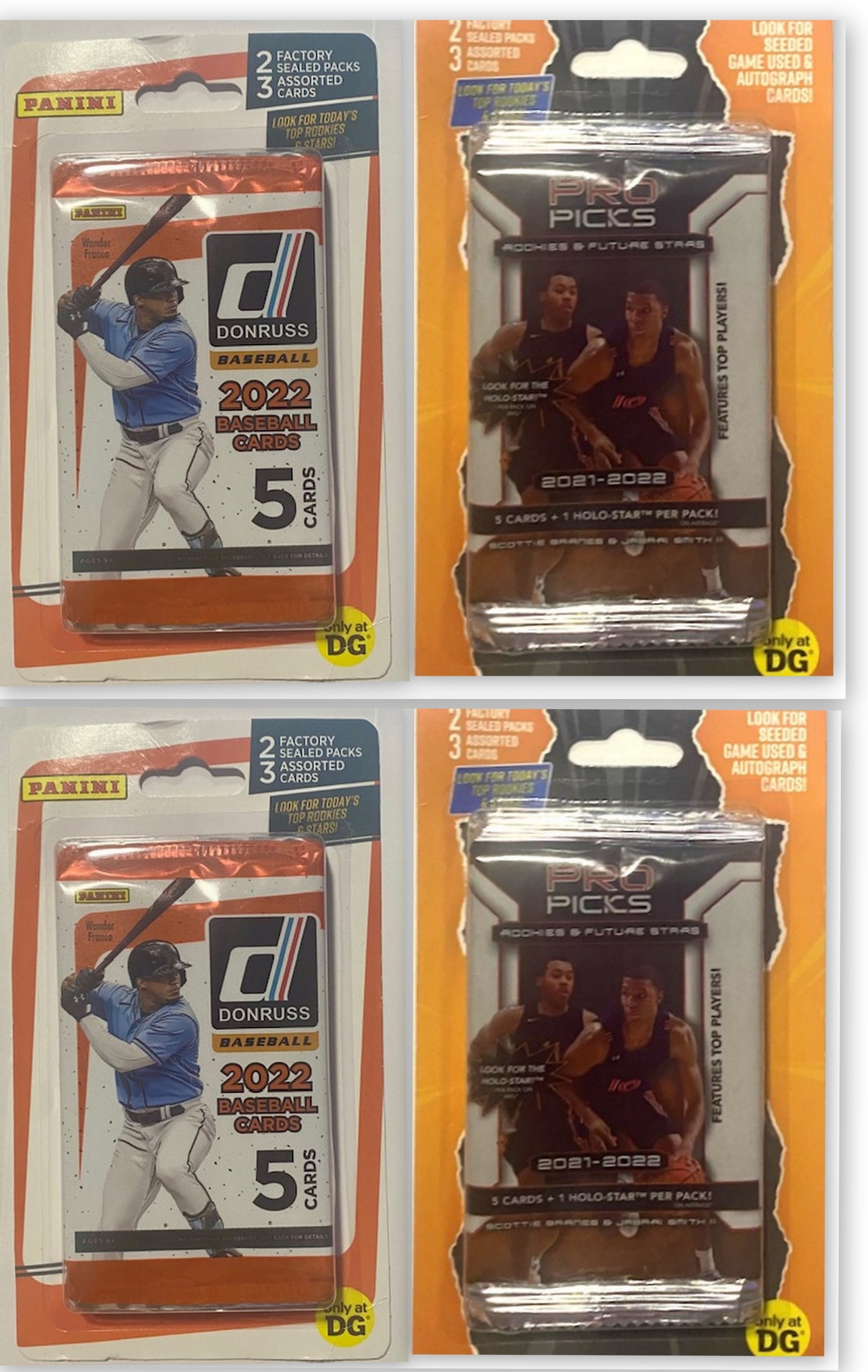 4 Pack MLB & NBA Sports Cards Sealed 2022 | Property Room