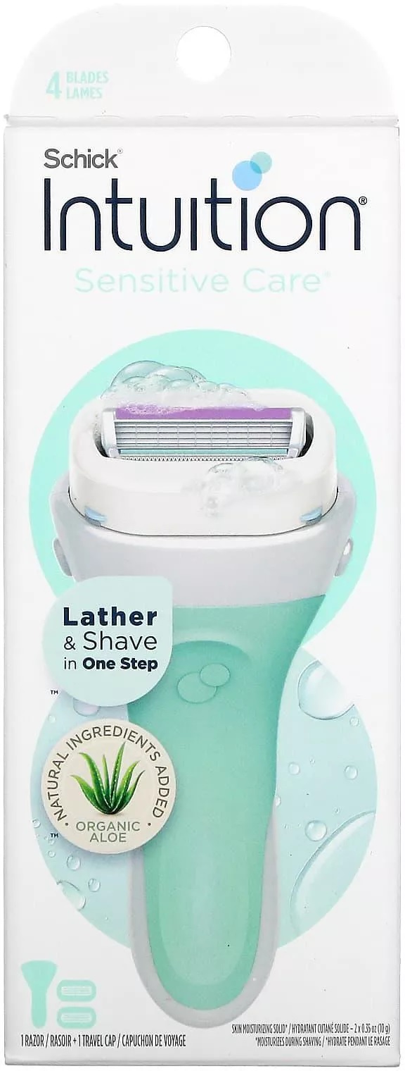 7 Blades One Shaver Schick Intuition Sensitive Care Razor Natural Aloe ...
