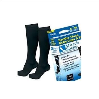 Miracle Socks Anti Fatigue Compression Socks Unisex Black Size X-Large ...
