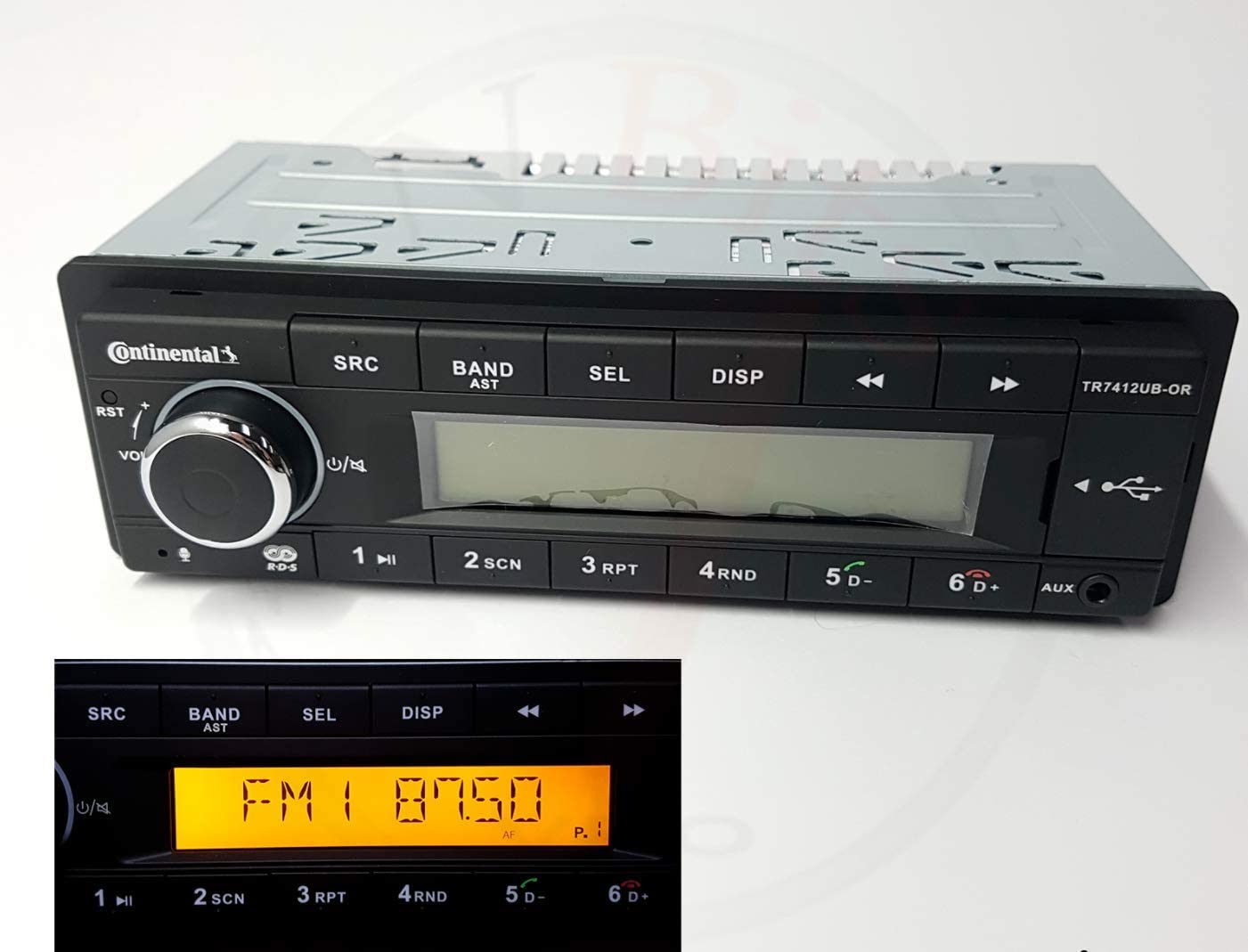 VDO Continental TR7412UB-OR European Style 12v Radio Orange Display ...