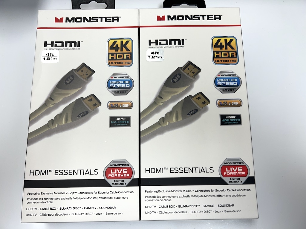 Monster 4' 4K HDMI Cable - White TWO PACK | Property Room